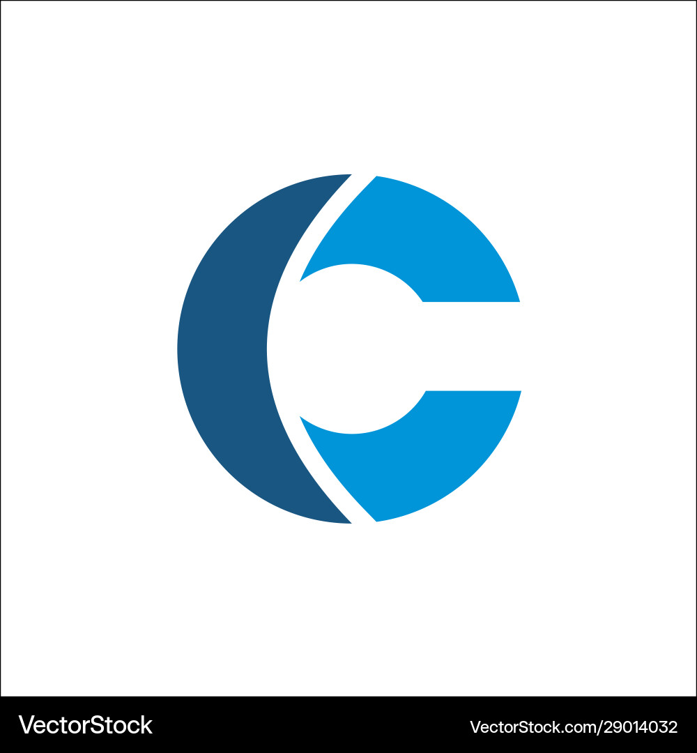 C logo abstract blue Royalty Free Vector Image