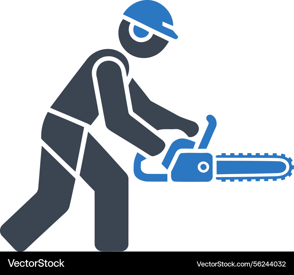 Chainsaw worker icon Royalty Free Vector Image