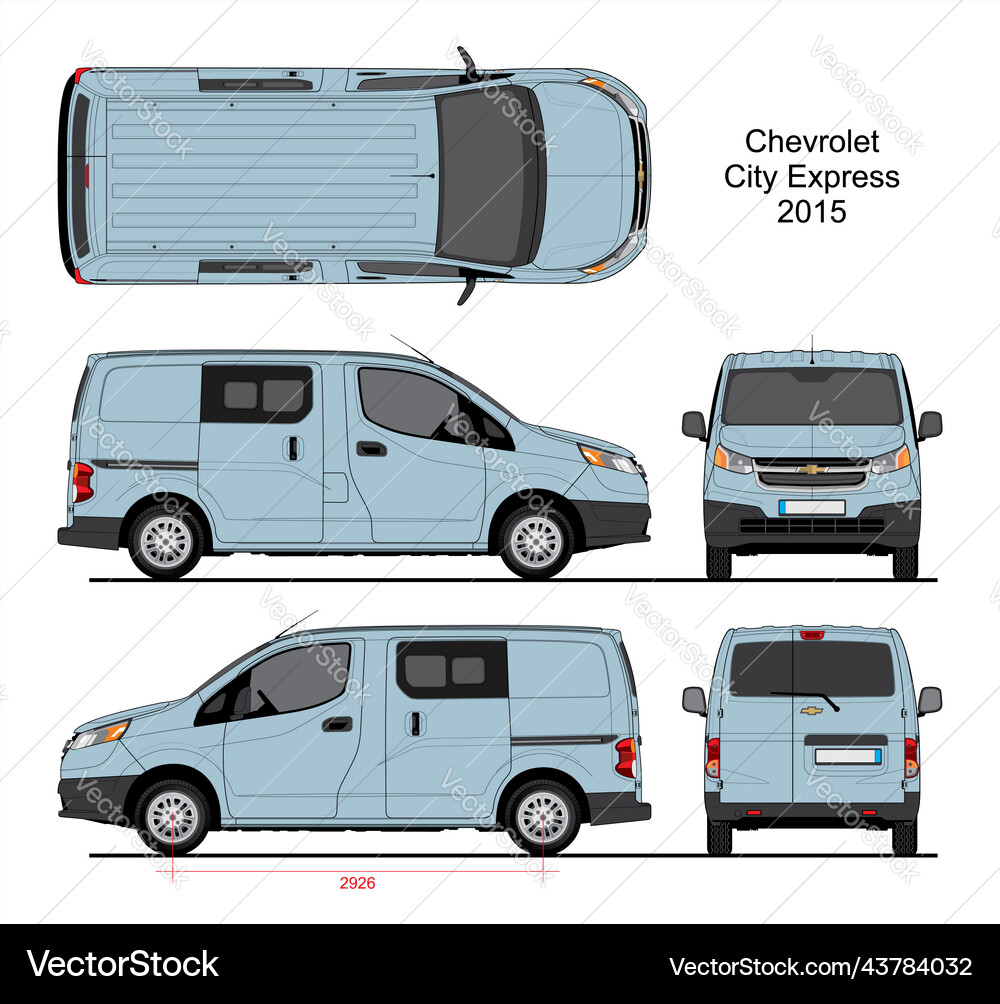 Chevrolet city express combi van 2015 Royalty Free Vector