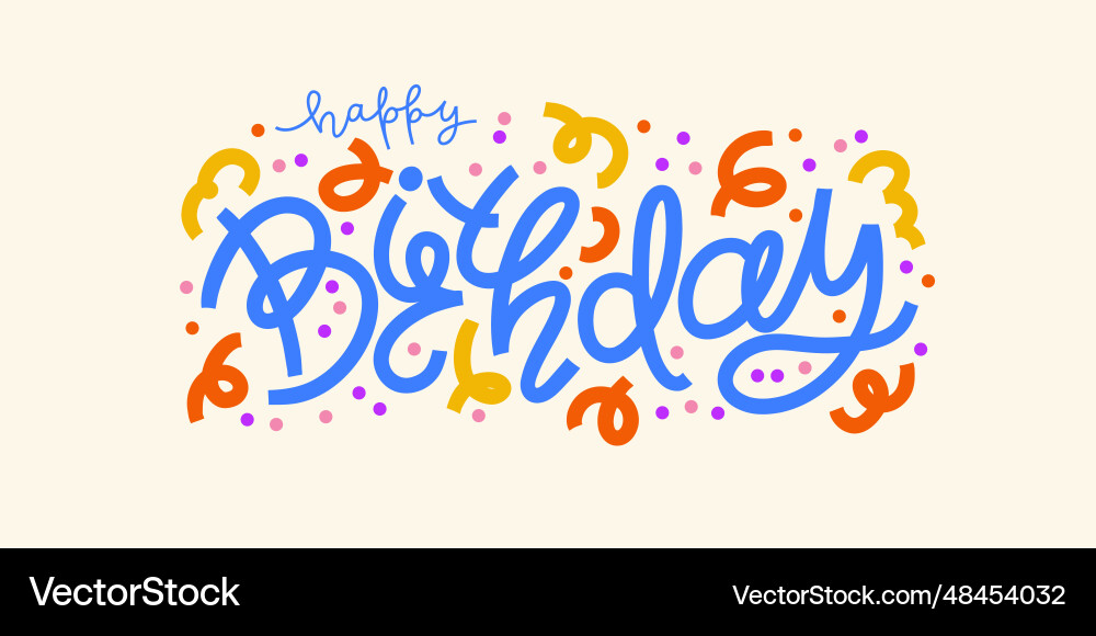 Colorful Birthday Lettering Banner Royalty Free Vector Image