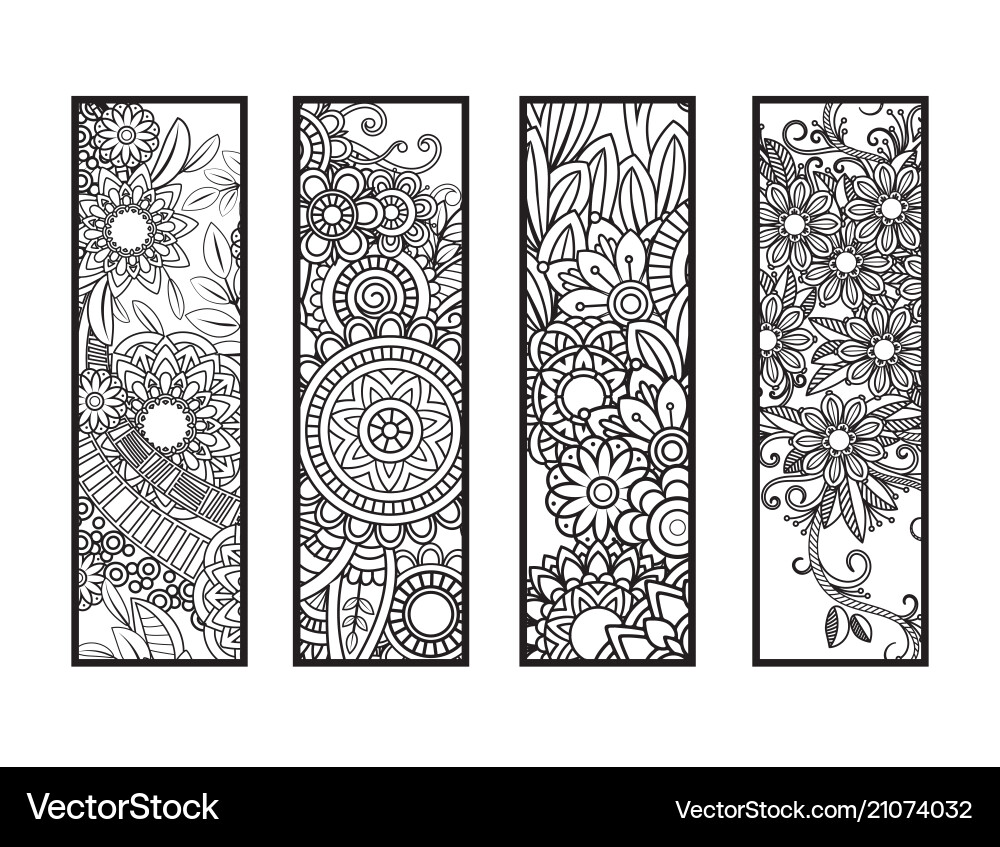 Coloring bookmarks set Royalty Free Vector Image