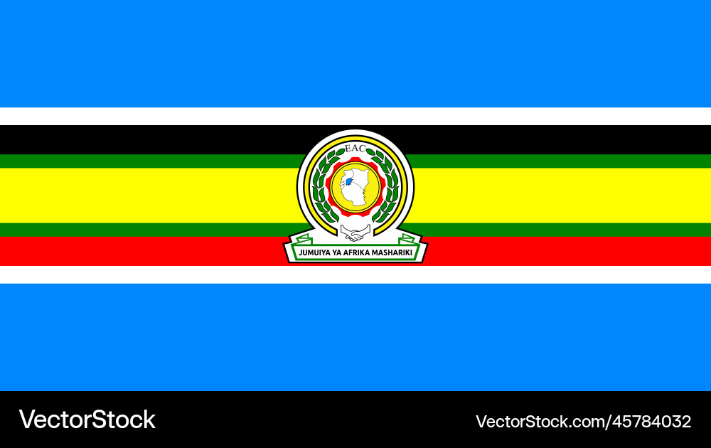 East african community flag Royalty Free Vector Image