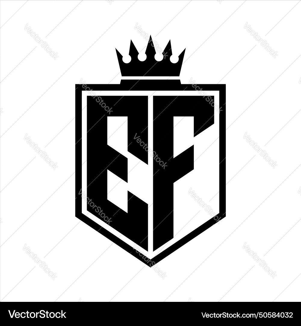 Ef logo monogram bold shield geometric shape Vector Image