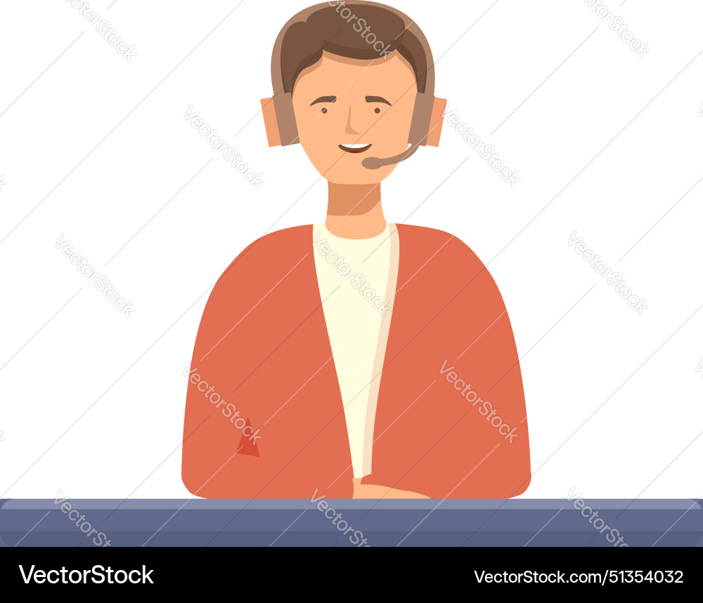 Friendly cartoon customer service agent Royalty Free Vector