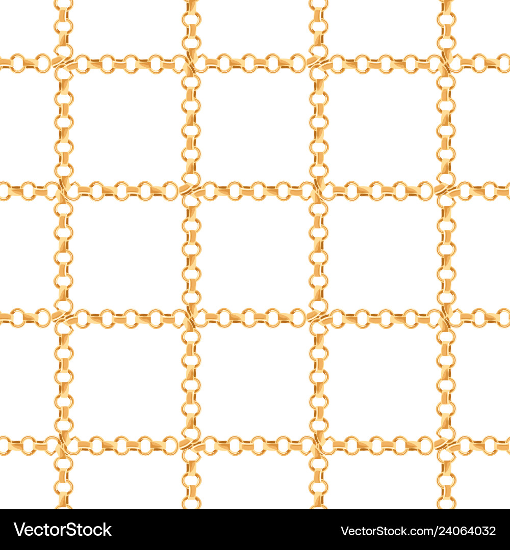 Golden chains fashion fabric seamless pattern Vector Image