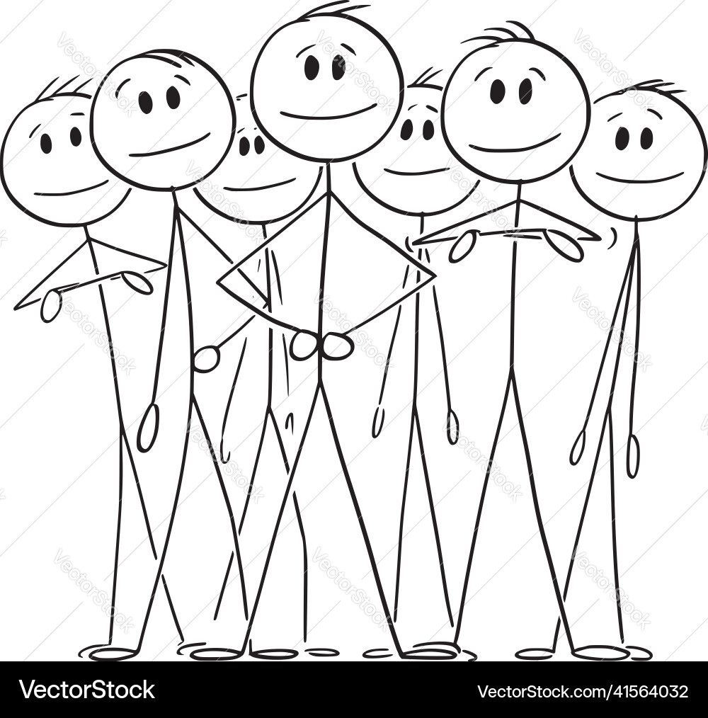 Happy Business Team Cartoon Royalty Free Vector Image