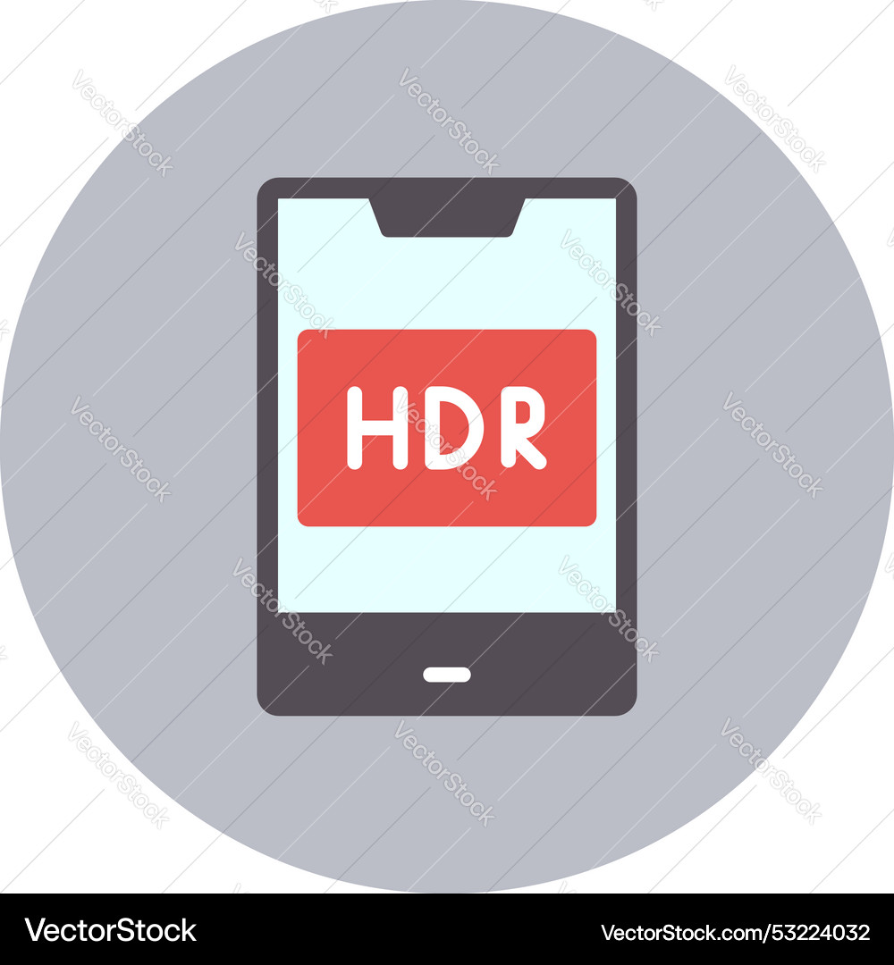 Hdr flat circle icon Royalty Free Vector Image