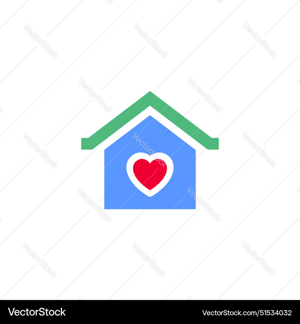 Home house from heart shape icon Royalty Free Vector Image