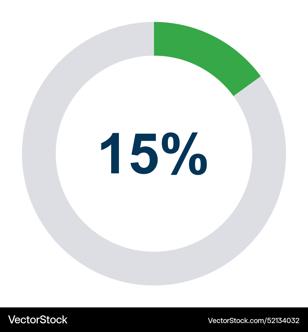 Information round diagram 15 percent icon Vector Image