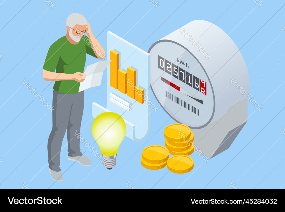 Isometrische Rechnung und Stromzähler-Dienstleistung