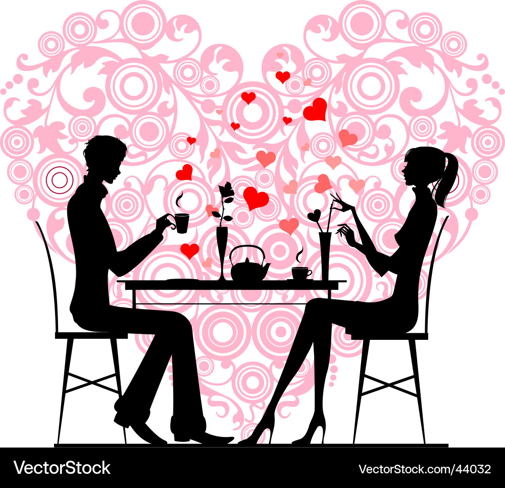 Romantic Cafe Scene Royalty Free Vector Image - VectorStock