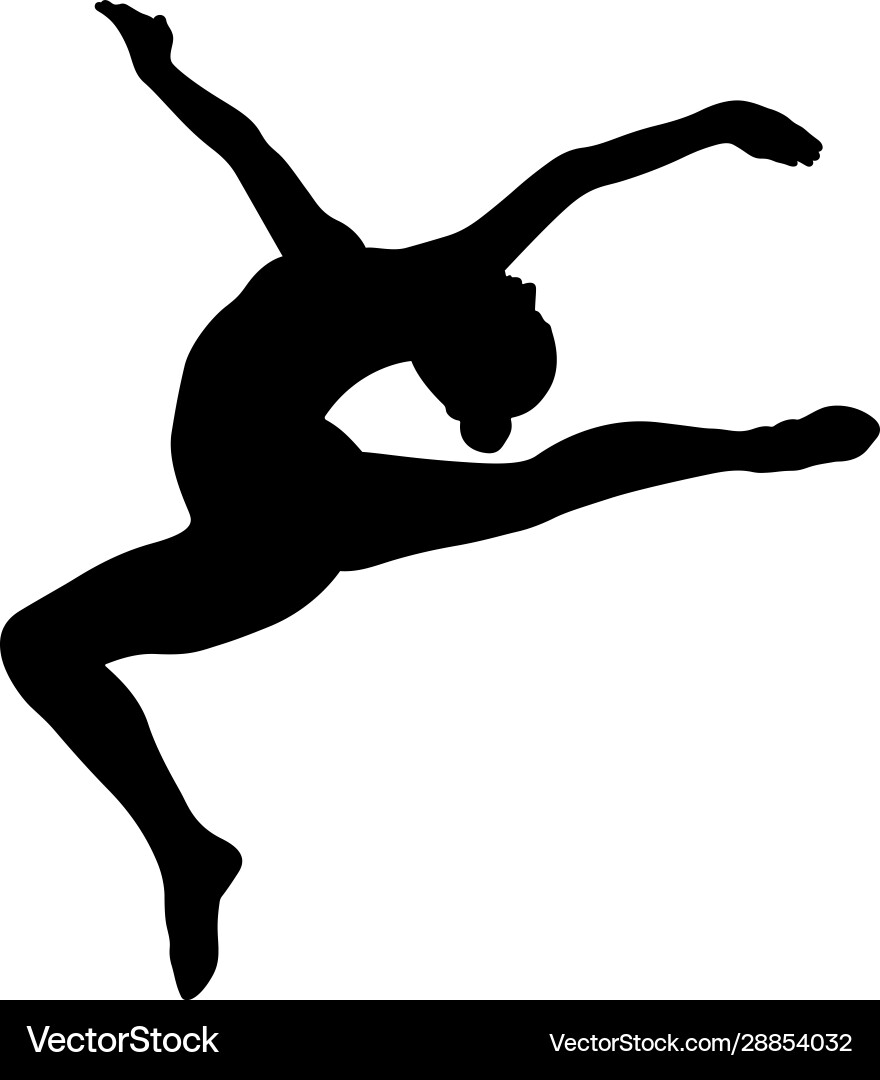 Stag split leap gymnast woman Royalty Free Vector Image