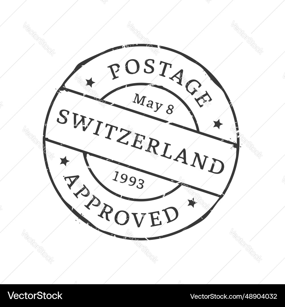 Switzerland postage mark vintage postal stamp Vector Image