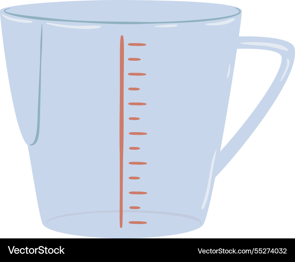 Transparent glass or plastic measuring cup Vector Image