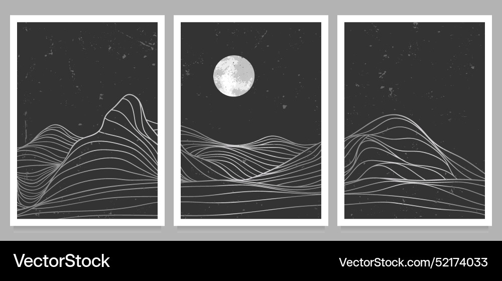 Abstract mountain line art Royalty Free Vector Image