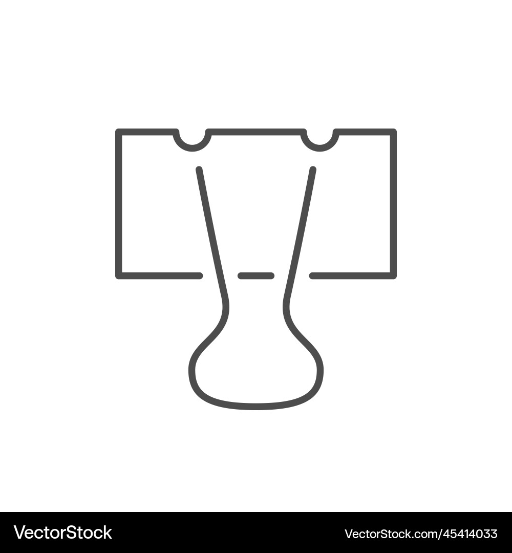 Binder clip line outline icon Royalty Free Vector Image