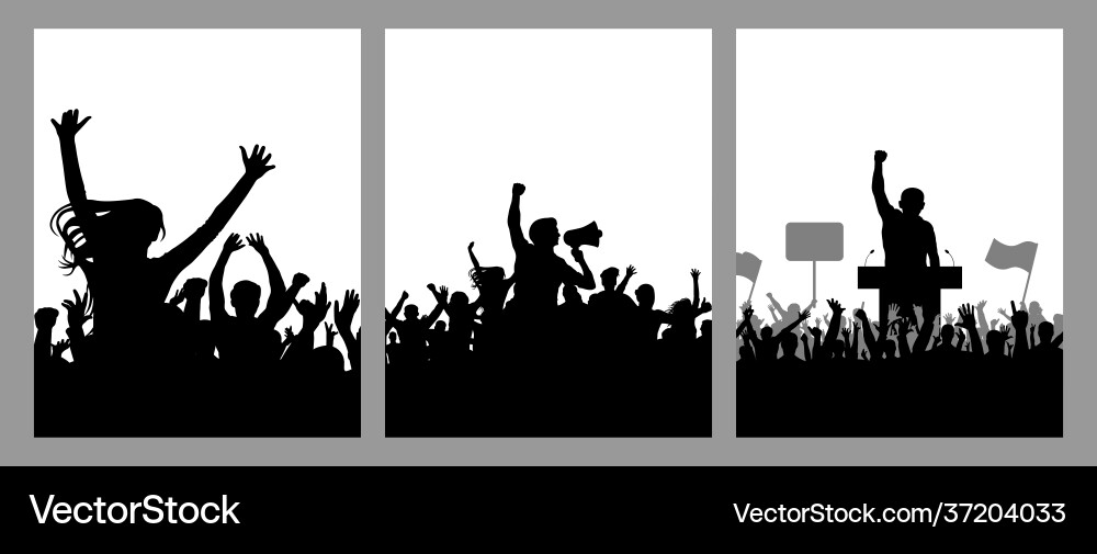 Crowd Protest Demonstration Royalty Free Vector Image