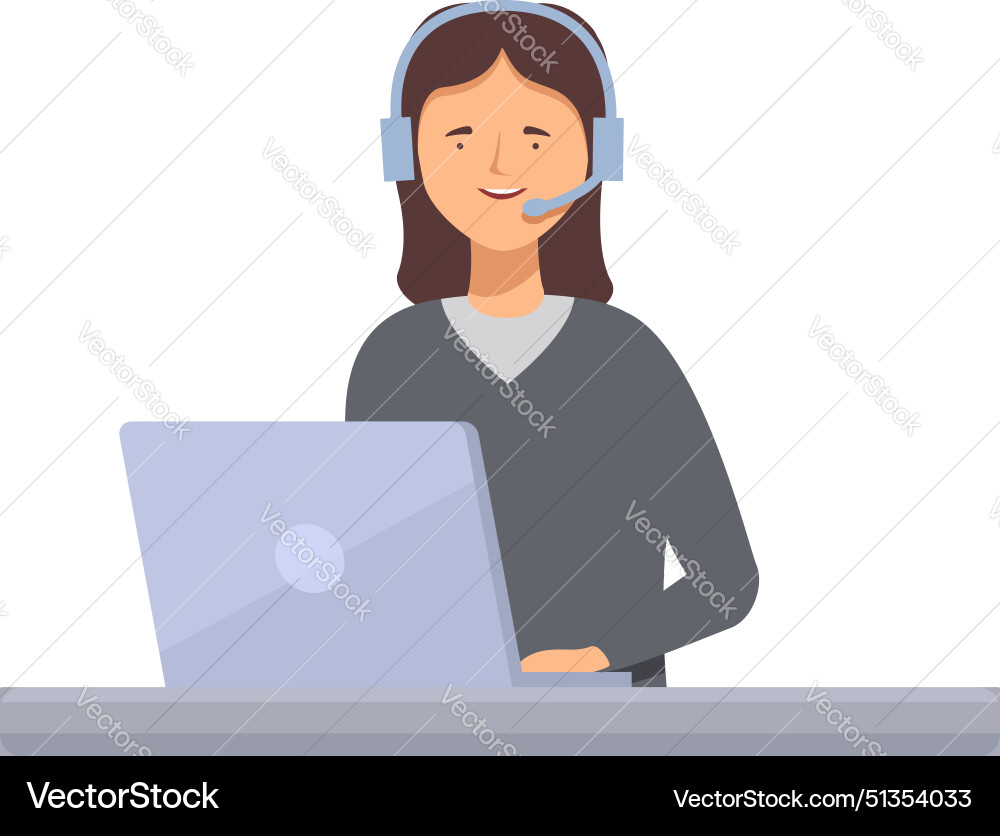 Customer service representative at workstation Vector Image