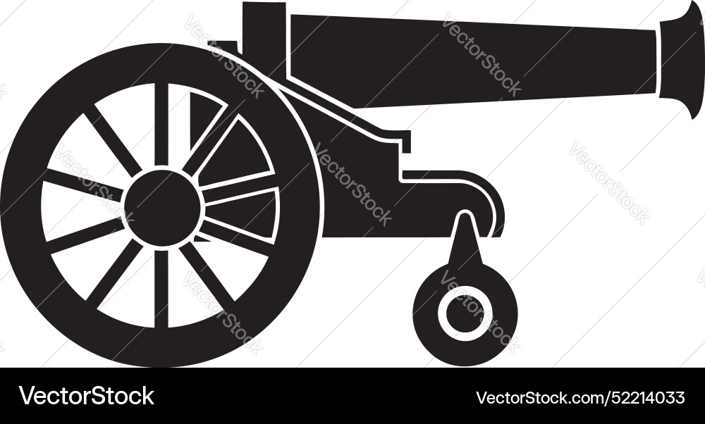 Deadly armament black cannon emblematic symbol Vector Image