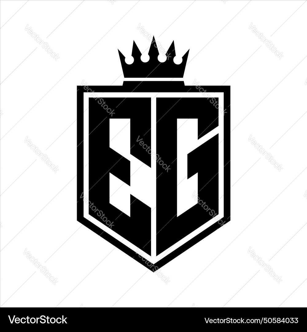 Eg logo monogram bold shield geometric shape Vector Image