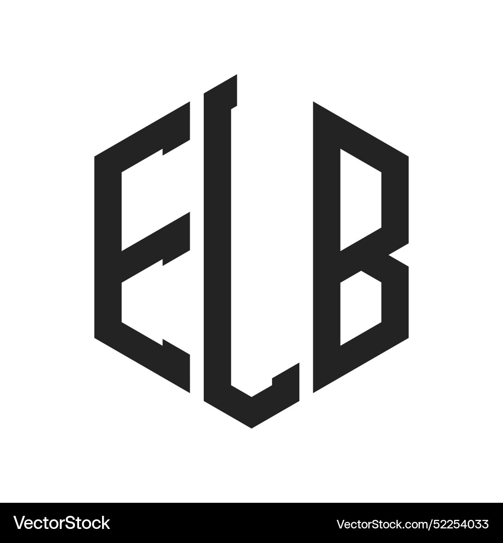 Elb logo design initial letter monogram Royalty Free Vector