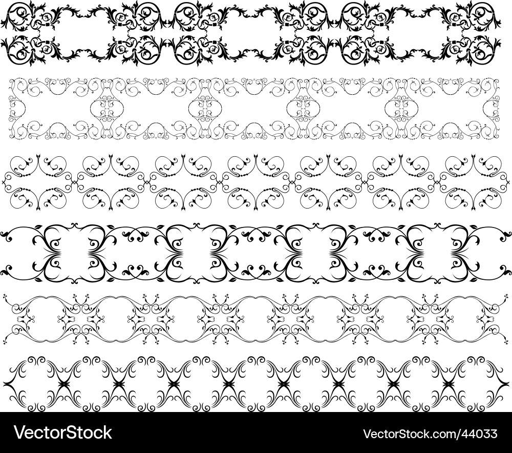 Floral Scroll Elements Royalty Free Vector Image
