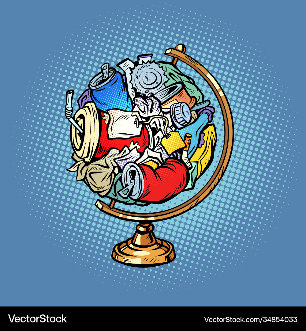 Global Waste & Pollution Globe Royalty Free Vector Image
