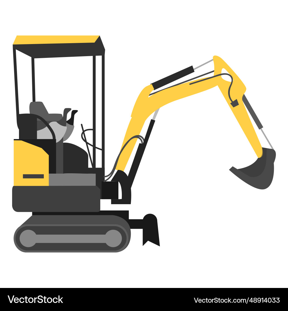 Mini excavator Royalty Free Vector Image - VectorStock