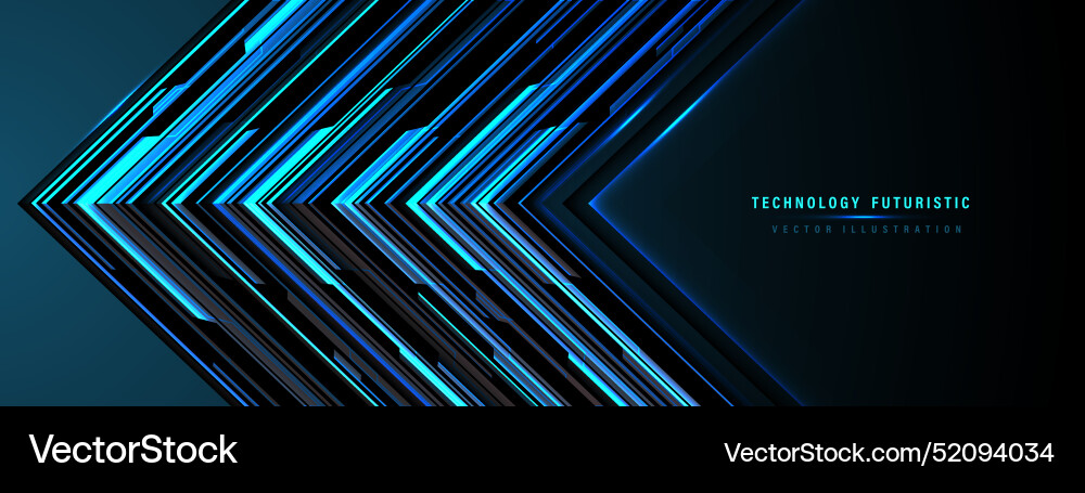 Abstract blue black arrow cyber futuristic Vector Image