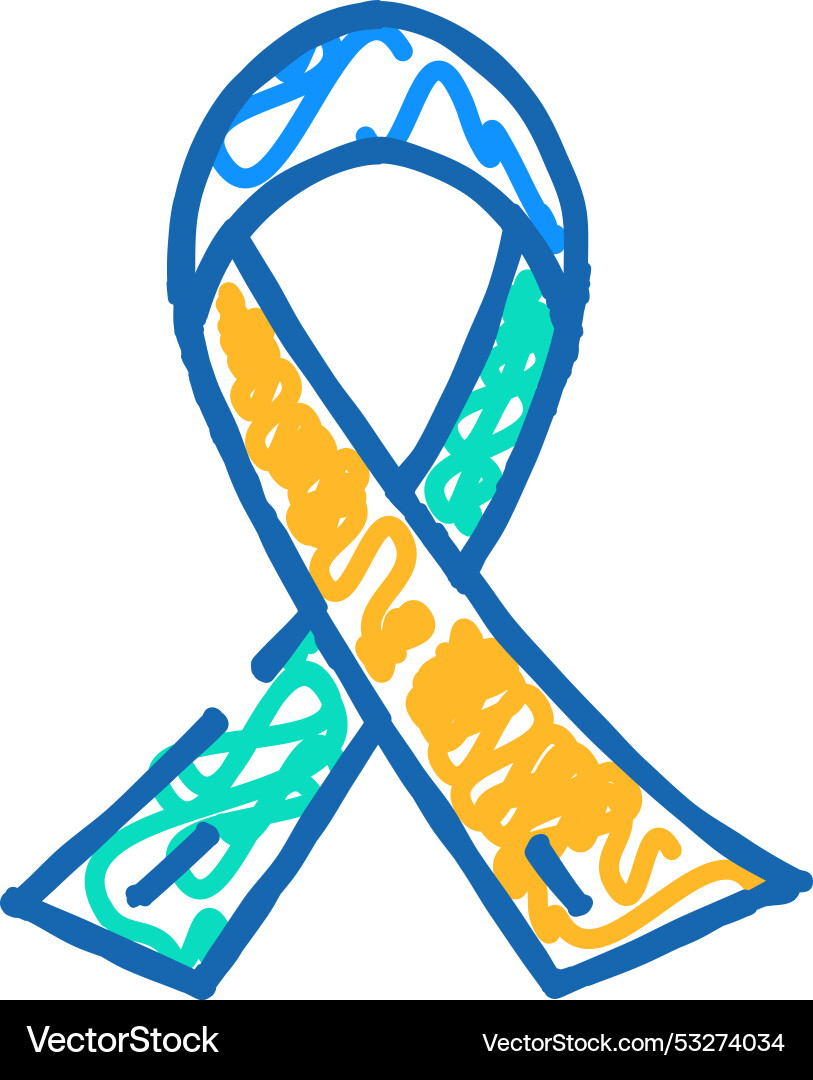 Aids day icon doodle Royalty Free Vector Image