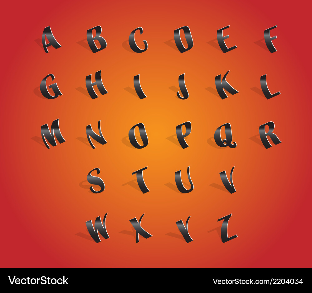 Alphabet font Royalty Free Vector Image - VectorStock