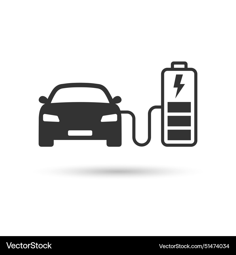 Ev car charging battery icon or electric Vector Image