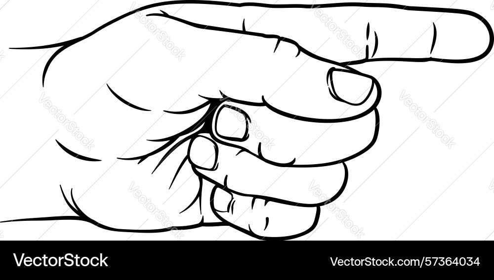 Hand pointing direction finger engraving woodcut Vector Image
