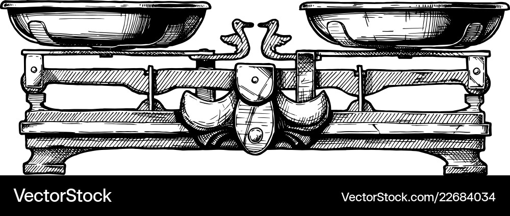Roberval Balance - Vintage Scale Royalty Free Vector Image