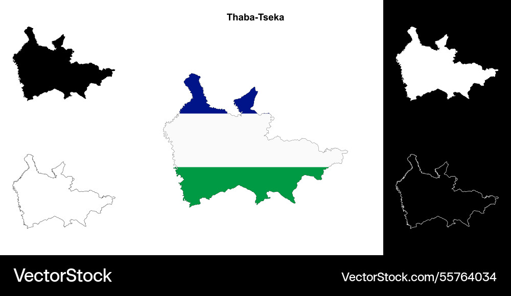Thaba-tseka outline map Royalty Free Vector Image