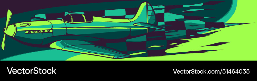 Airplane with race flag Royalty Free Vector Image