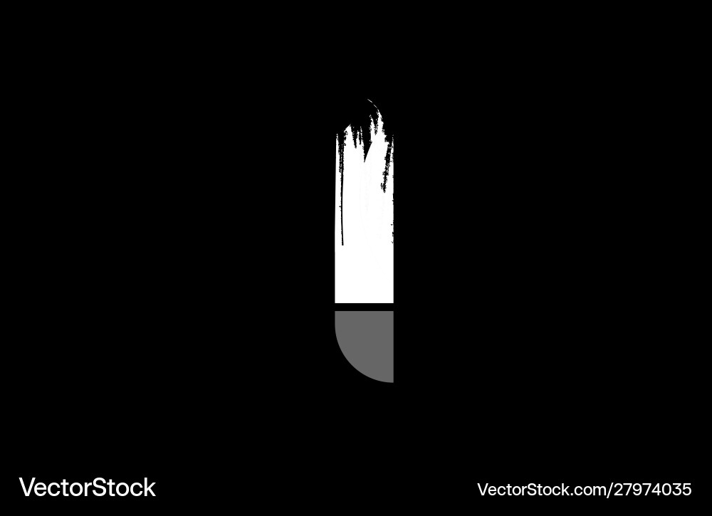 Black background and white letter i grunge Vector Image