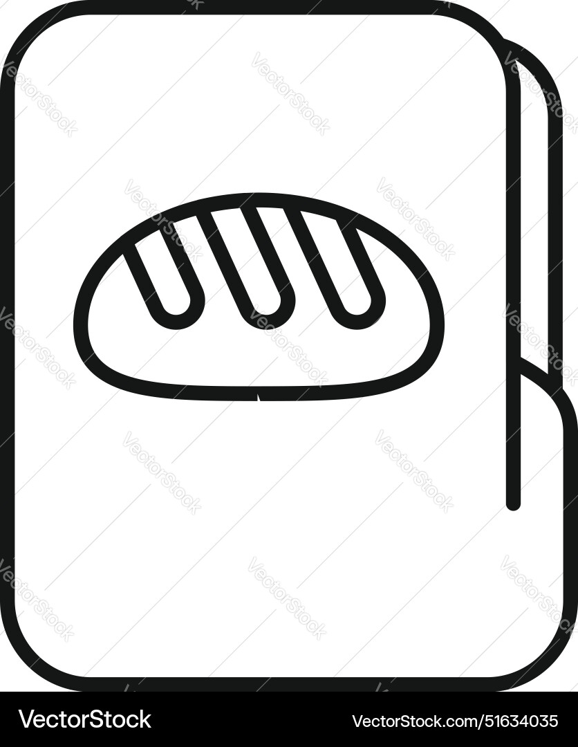 Bread book cover showing baking recipes Royalty Free Vector