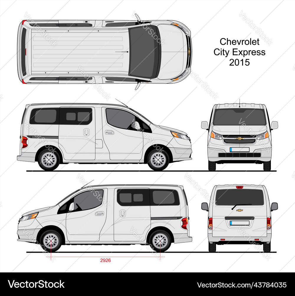 Chevrolet city express passenger van 2015 Vector Image