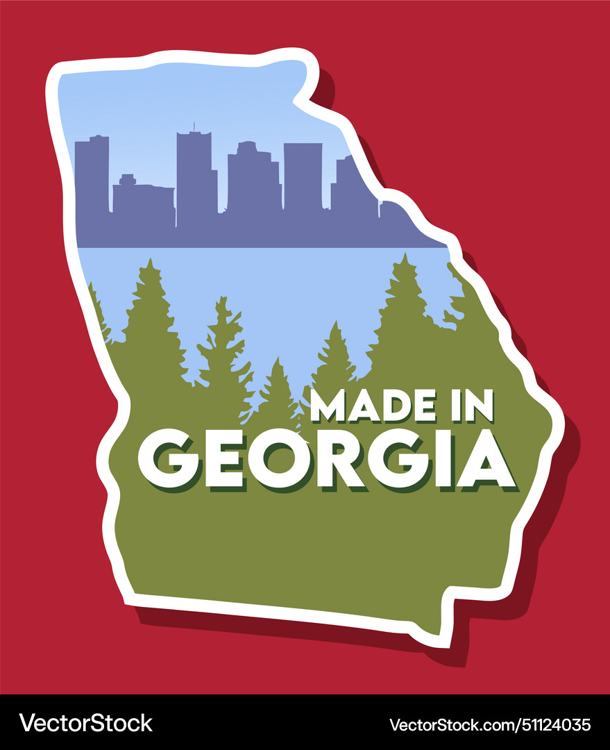 Georgia state with beautiful view Royalty Free Vector Image