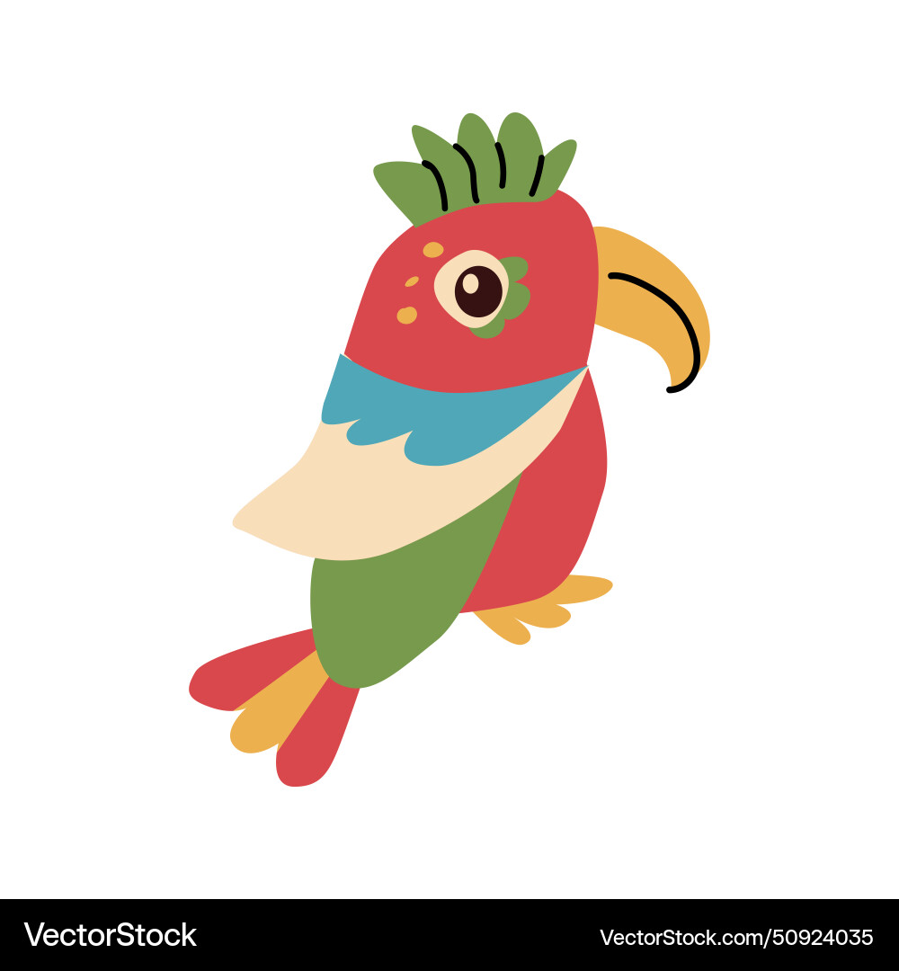 Mexican bird parrot for holiday folk design Vector Image