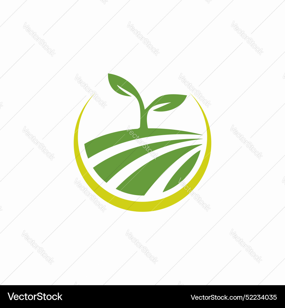 Nature farm logo design concept Royalty Free Vector Image