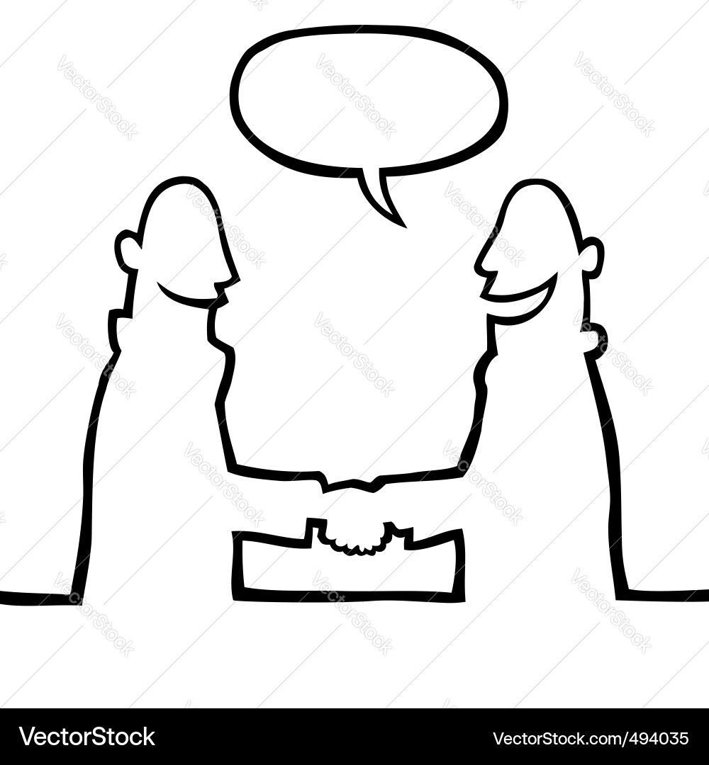 Two people shaking hands Royalty Free Vector Image