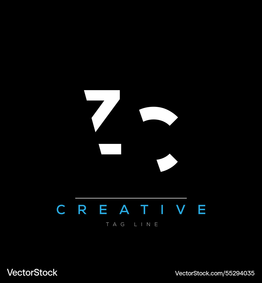 Zc creative monogram logo Royalty Free Vector Image