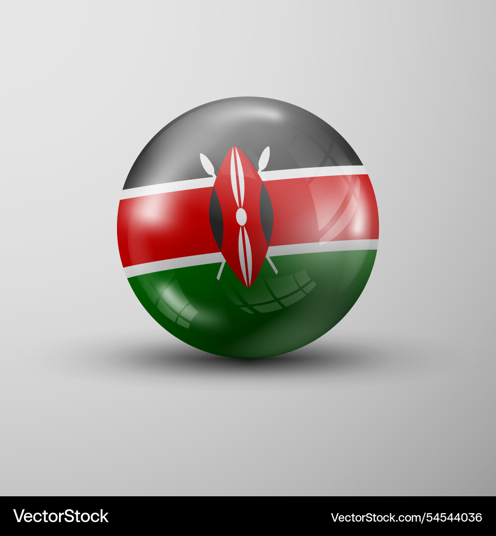 3d sphere background with flag of kenya Royalty Free Vector