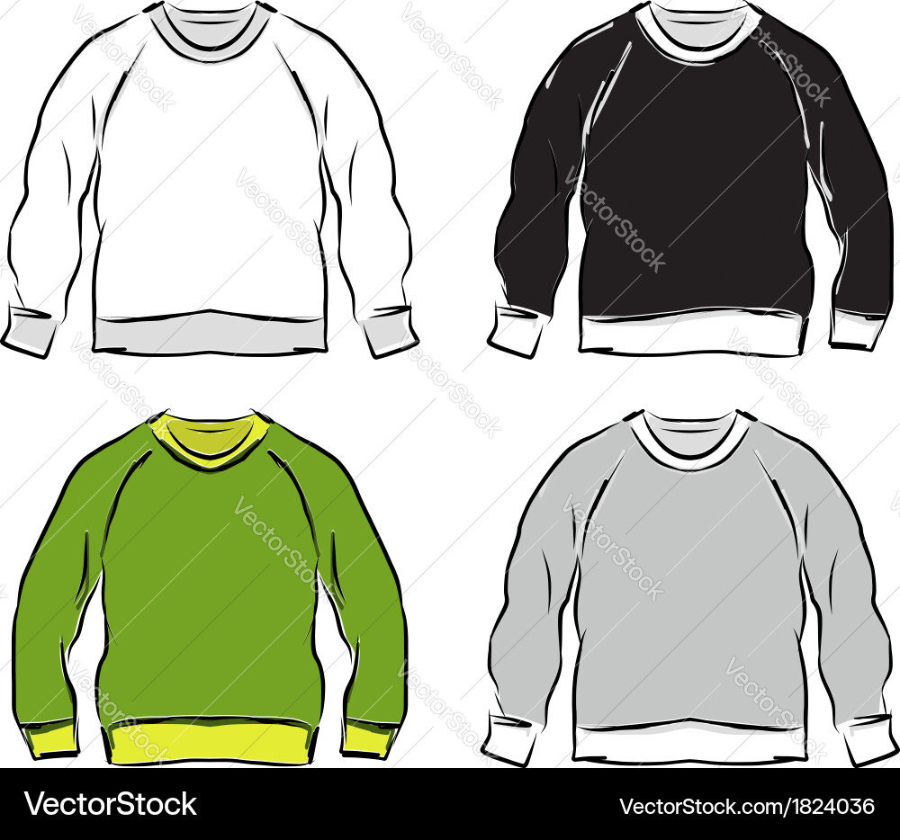 Abstract sweatshirts set sketch for your design Vector Image