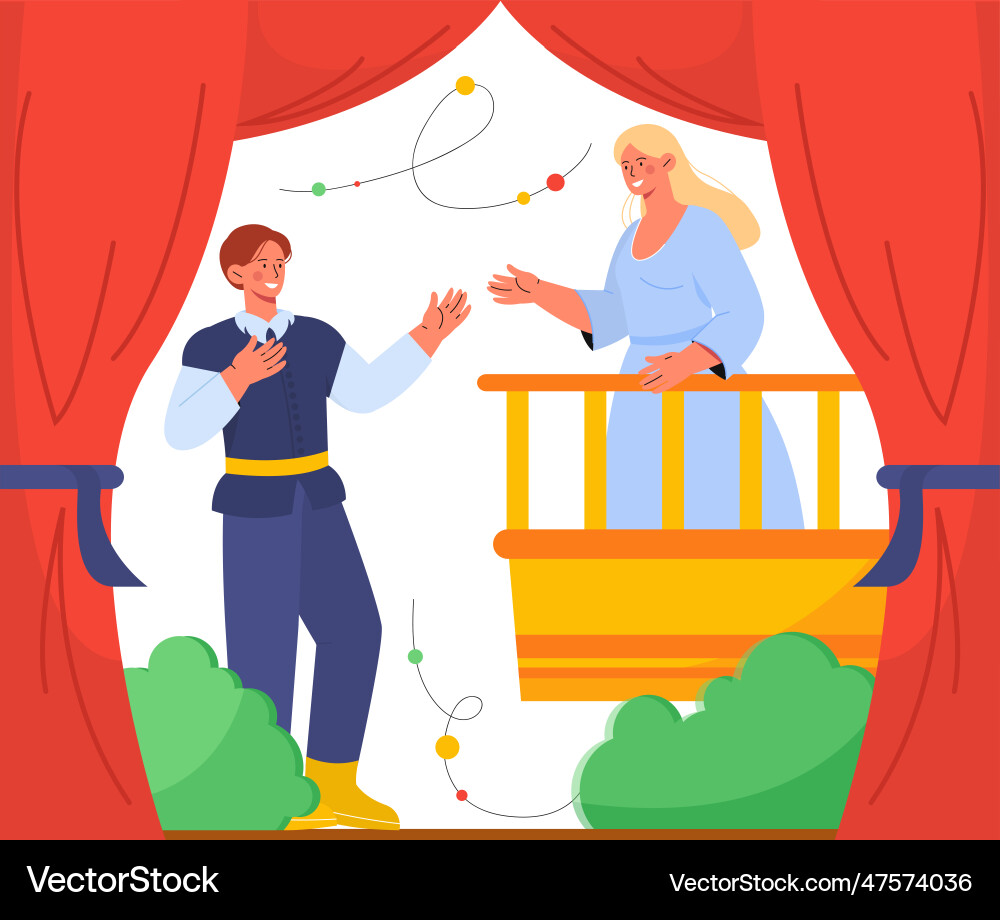 Actor and actress at scene concept Royalty Free Vector Image