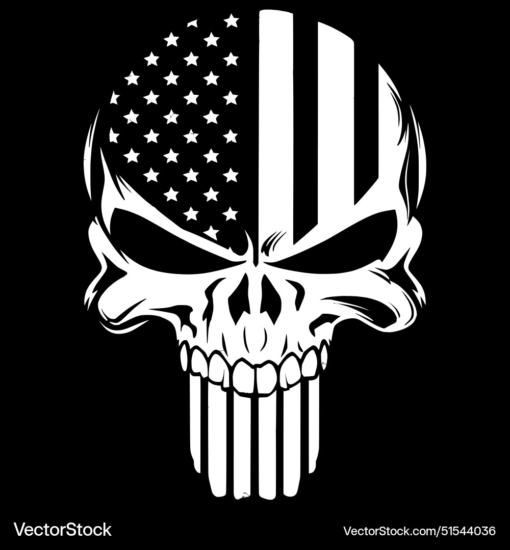 American flag themed skull design Royalty Free Vector Image