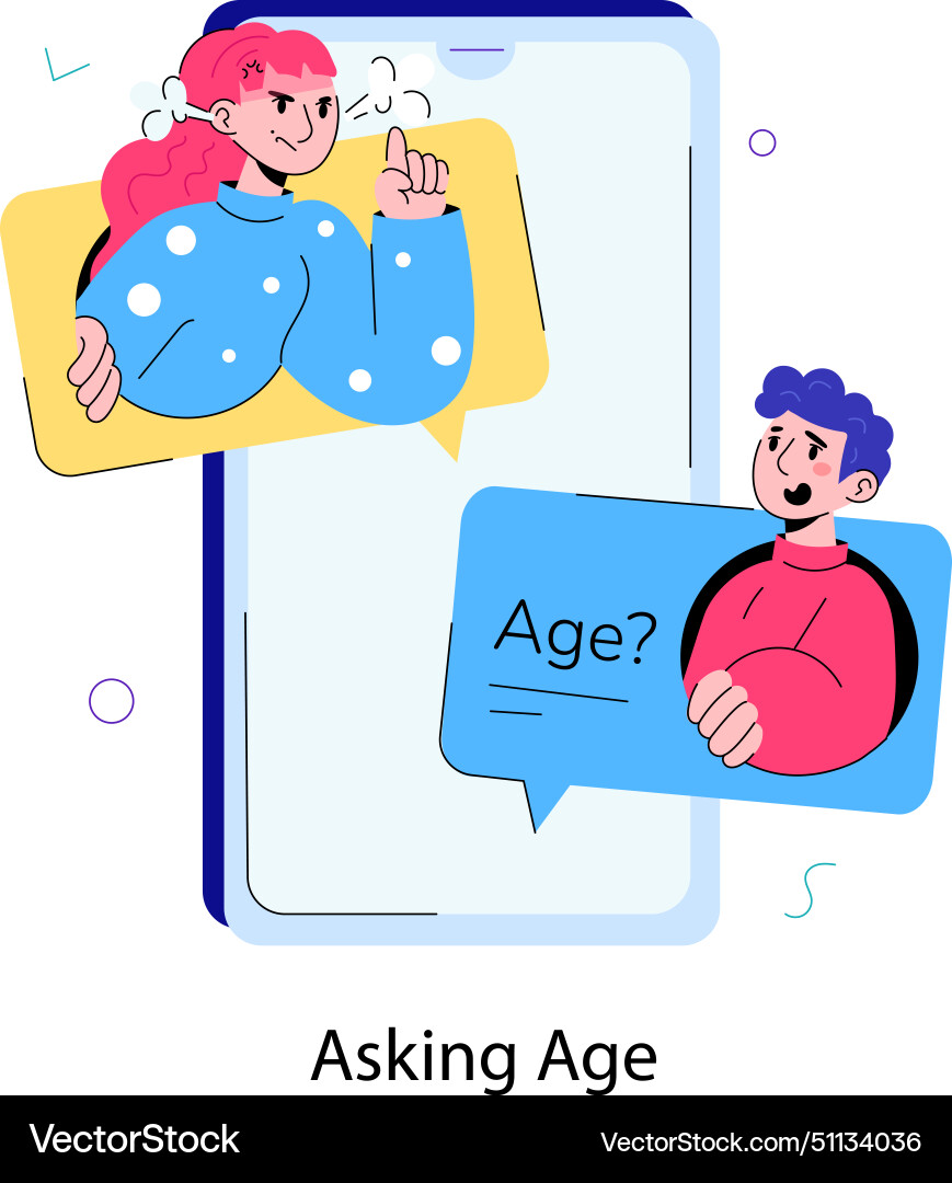 Asking age Royalty Free Vector Image - VectorStock