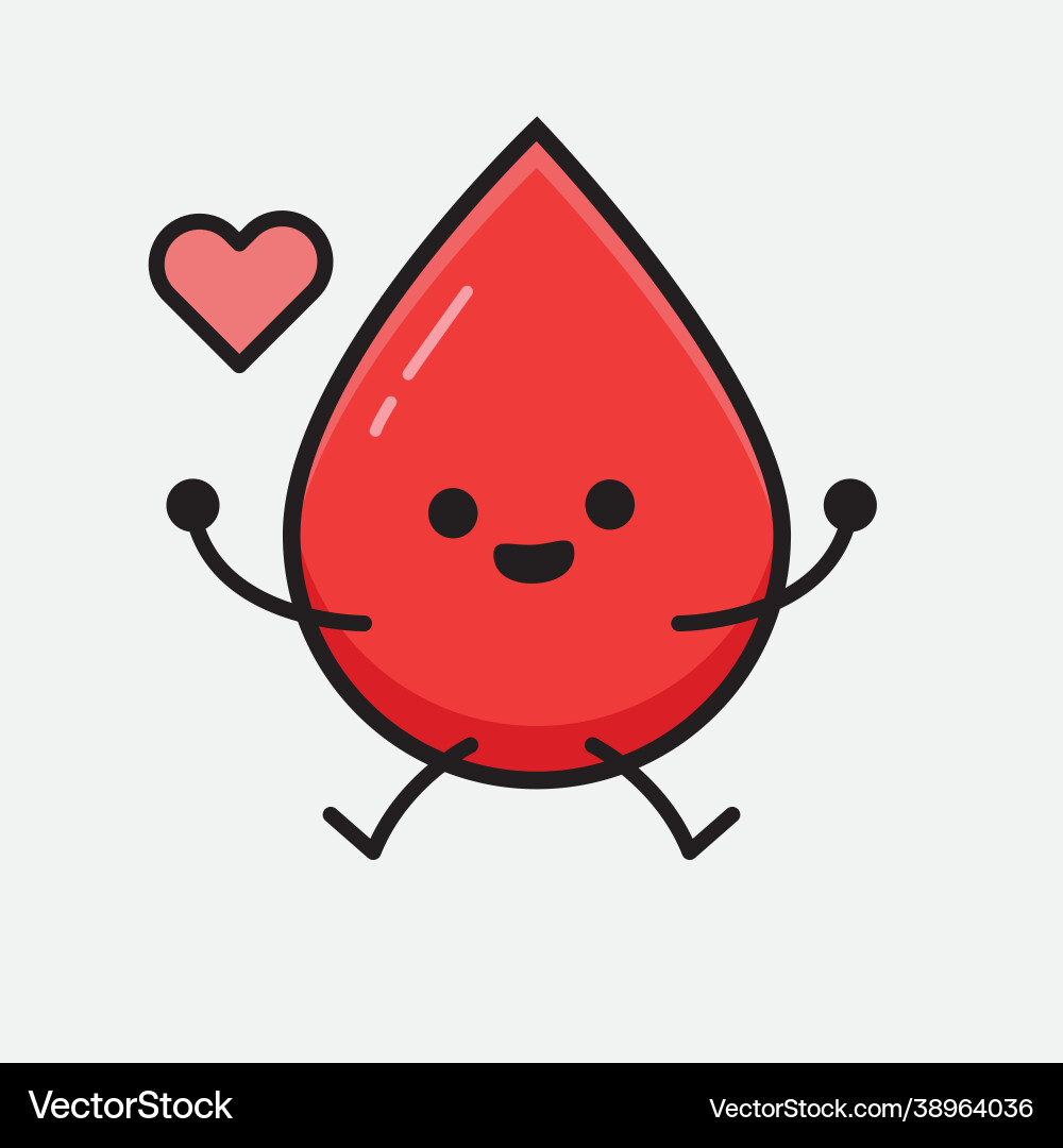 Blood character with cute face and simple body Vector Image
